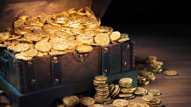 A collector and his wife find a treasure trove of 15,000 hidden coins ...