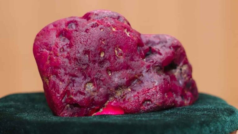 La piedra roja púrpura de 11.000 quilates de casi 2 kilos encontrada ...